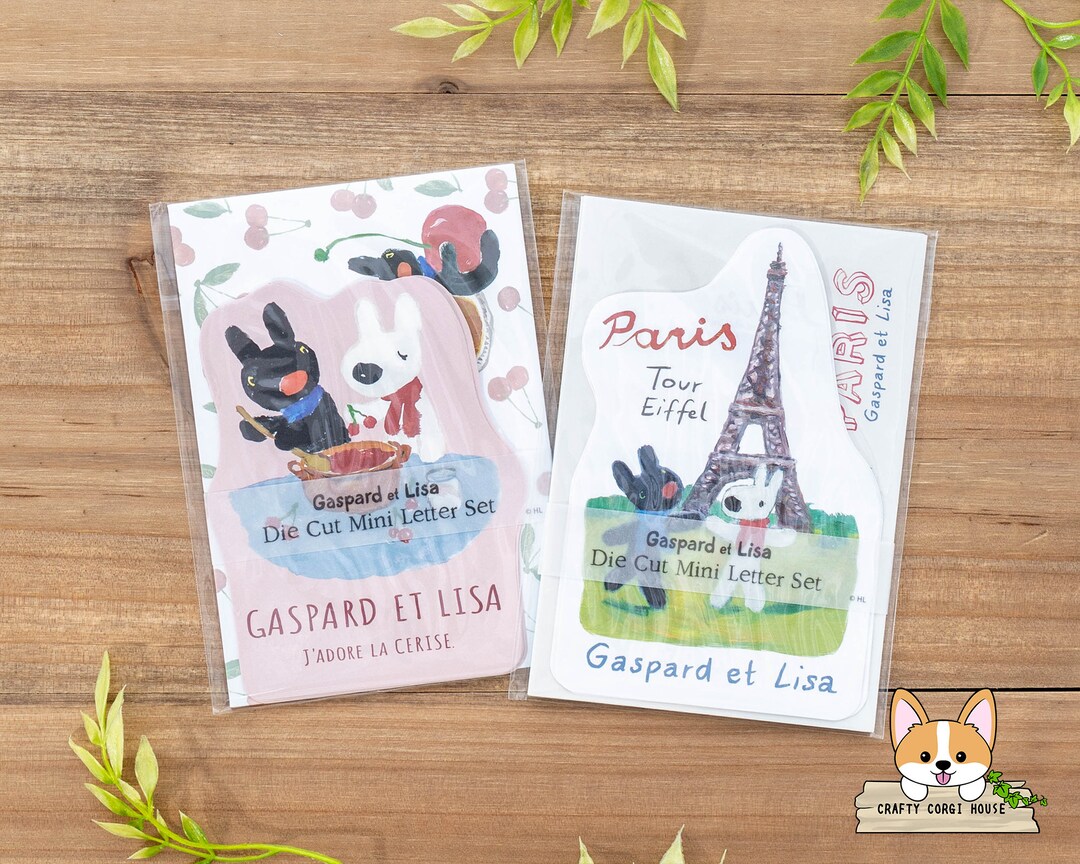 6 Sheets 3 Envelopes | S&C X Gaspard Et Lisa | Die Cut Mini Letter Set ...