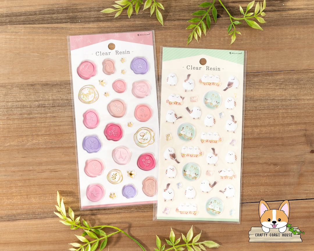 1 Sheet | NB | CLEAR RESIN Sticker Sheets | Classic Stamp - Shima Enaga ...