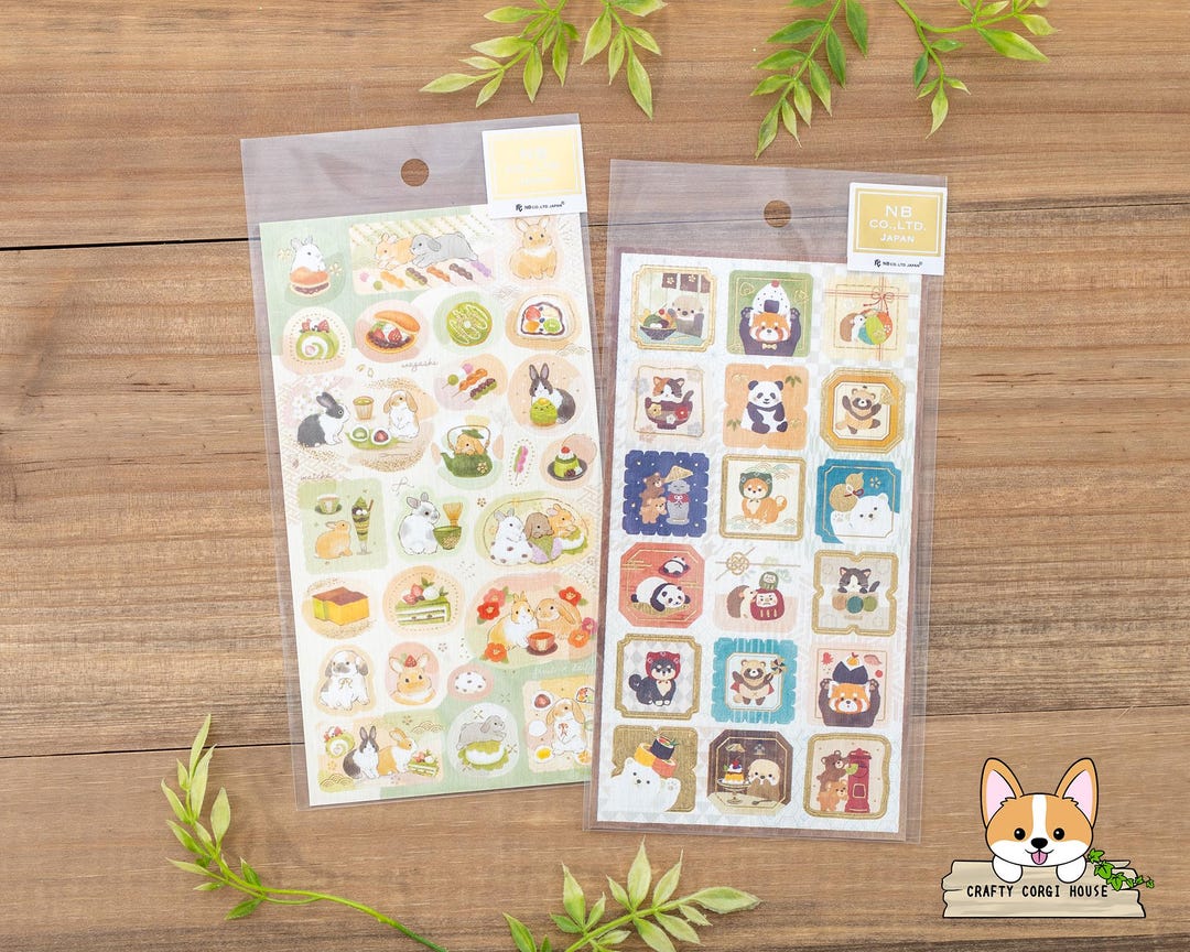 1 Sheet | NB | Animal Gold Foil Textured Japanese Paper Stickers ...