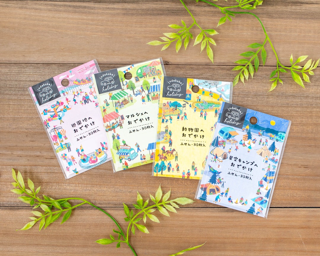 30 Sheets | Mind Wave | Outdoor ODEKAKE (outing) HOLIDAY Sticky Notes ...