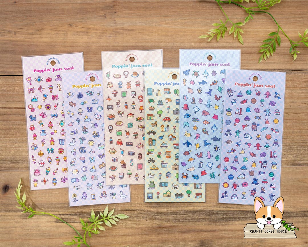 1 Sheet | Mind Wave | POPPIN' JAM Hologram Laminate Clear Stickers ...