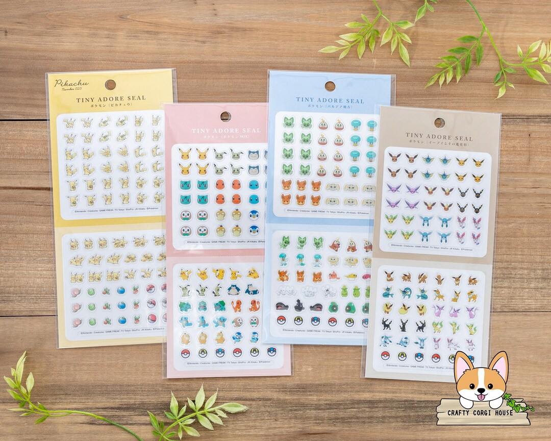 1 Sheet | Kamio X Pocket Monster | TINY ADORE SEAL Clear Stickers ...