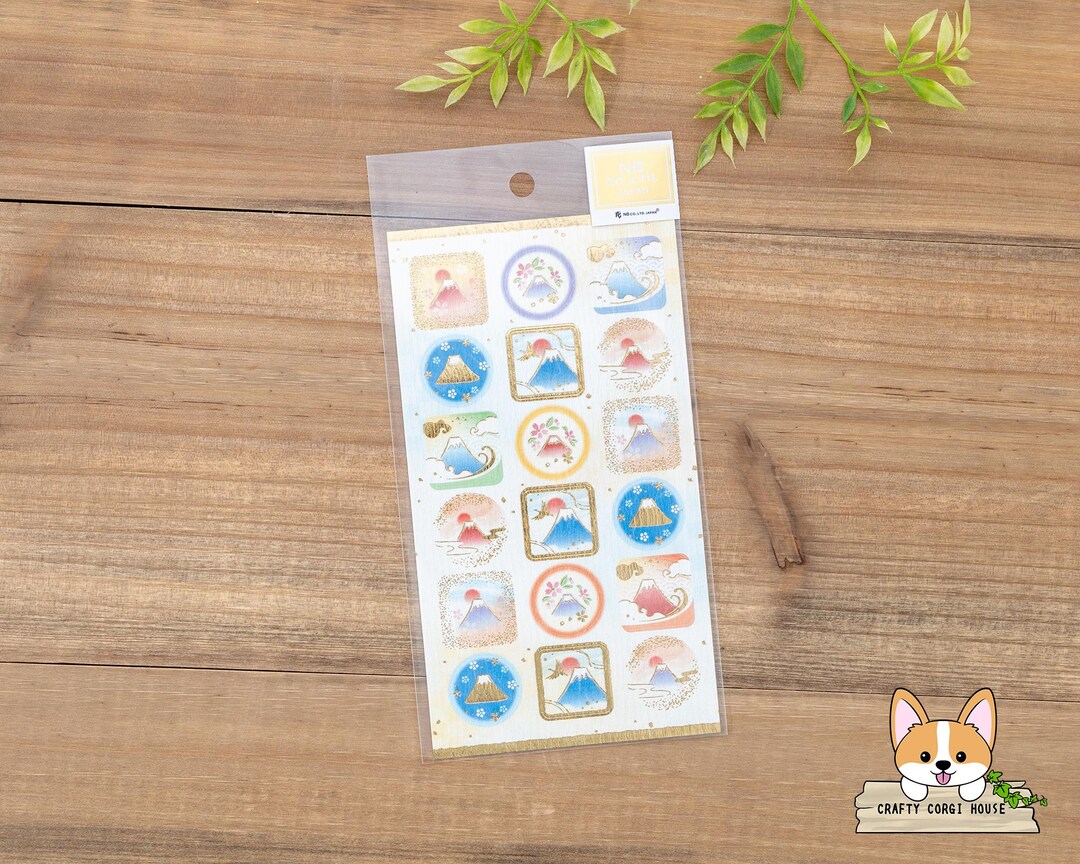 1 Sheet | NB | Gold Foil Textured Japanese Paper Stickers | Mt Fuji - Etsy