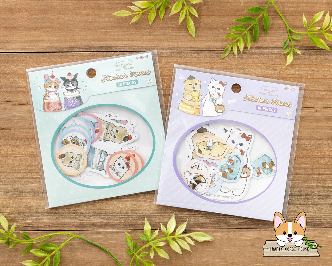 18 Pc Sun-star MOFUSAND X SANRIO Die Cut Stickers Soda Stuffed Toy - Etsy