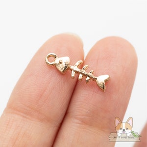 4 Pc Set Cat Open Back Bezel Pendant Fish Bone Charm Paw Charm Cat ...