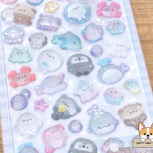 1 Sheet | Q-lia | BONBON DROP Glitter 3D Gel Sticker | Mogu Mogu ...