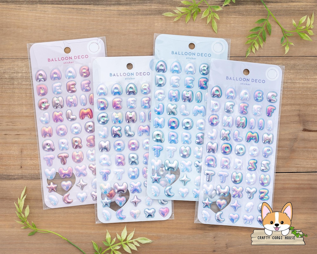 1 Sheet | Q-lia | Alphabets (letters) BALLOON DECO Stickers | Pink ...