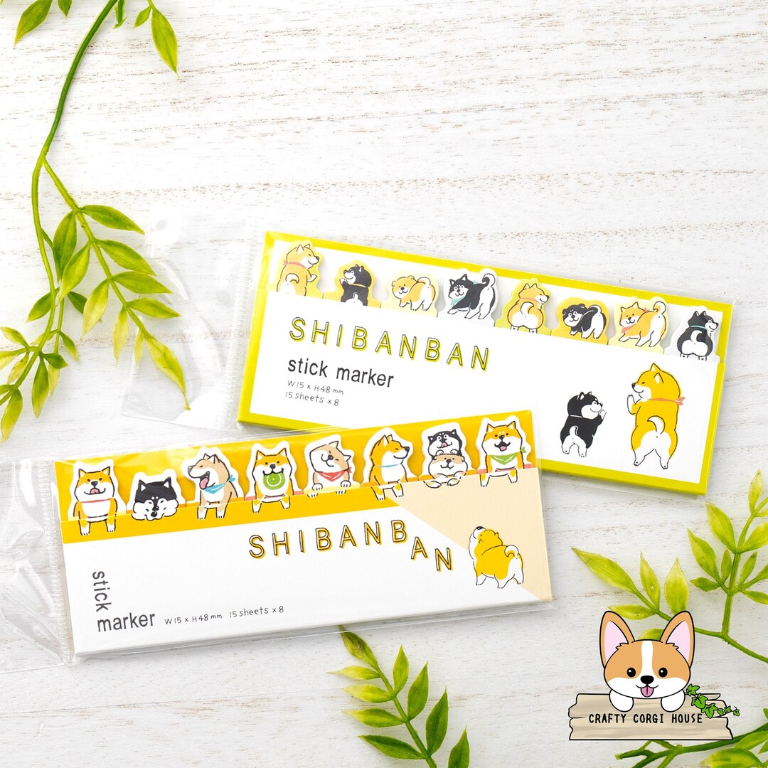 120 Sheets | Mind Wave | "shibanban" Shiba Inu Sticky Index Tabs ...