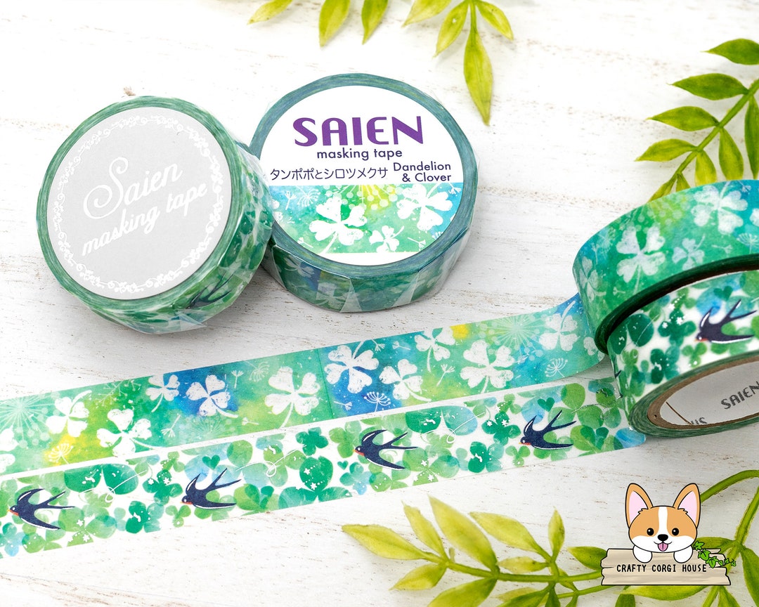 1 Roll | 15mm | Kamiiso SAIEN | Spring Washi Tape | Clover and ...