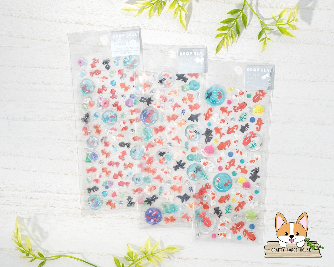1 Sheet | Active | SUMMER Drop Gold Foil With Glitter 3D Resin Stickers ...