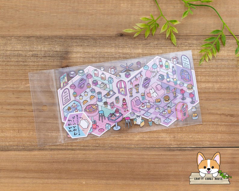 1 Sheet | Kamio | CHISANA SEKAI Stickers | Diner Sushi Konbini Colorful ...