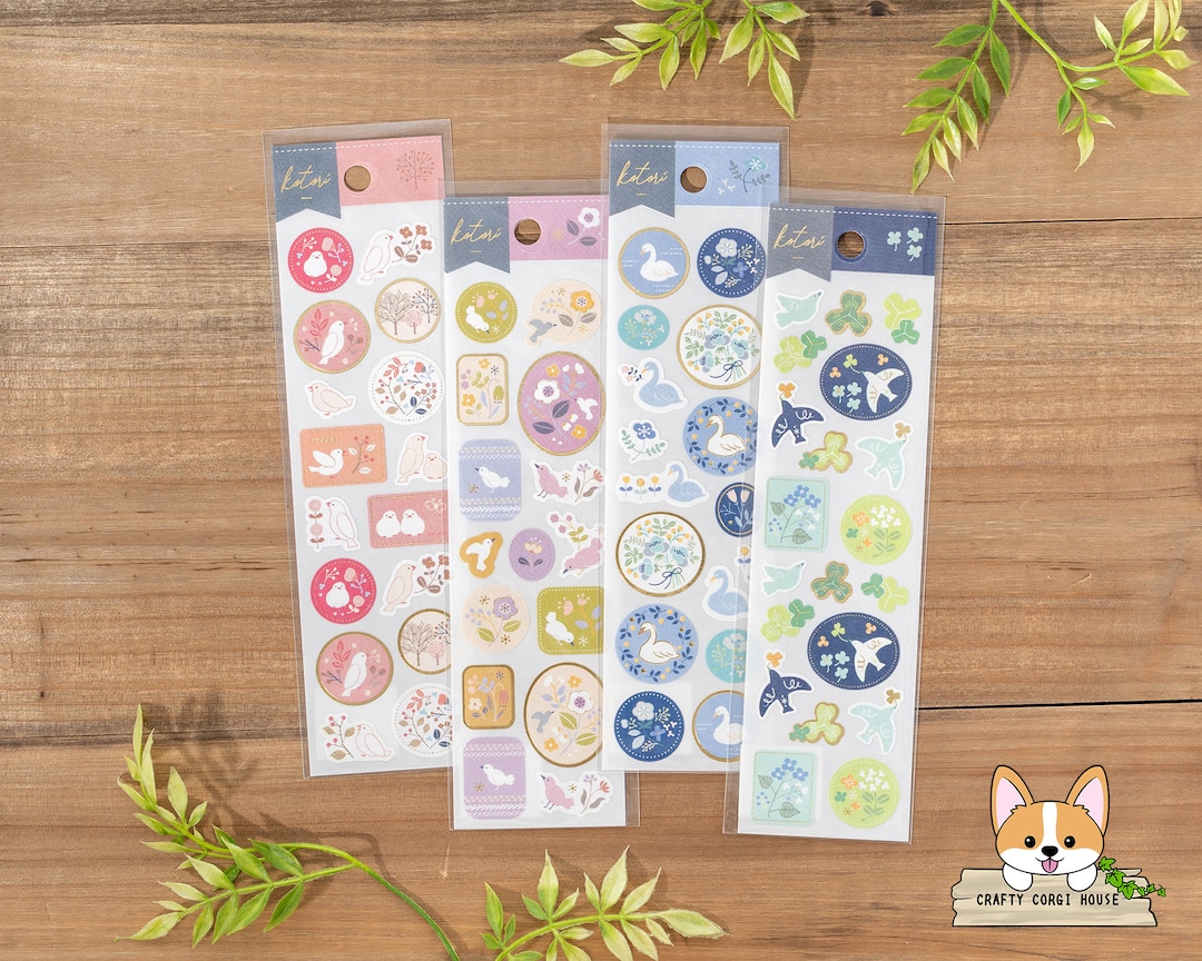 1 Sheet | NB | KOTORI (small Bird) Gold Foil Paper Stickers | Kokoro ...