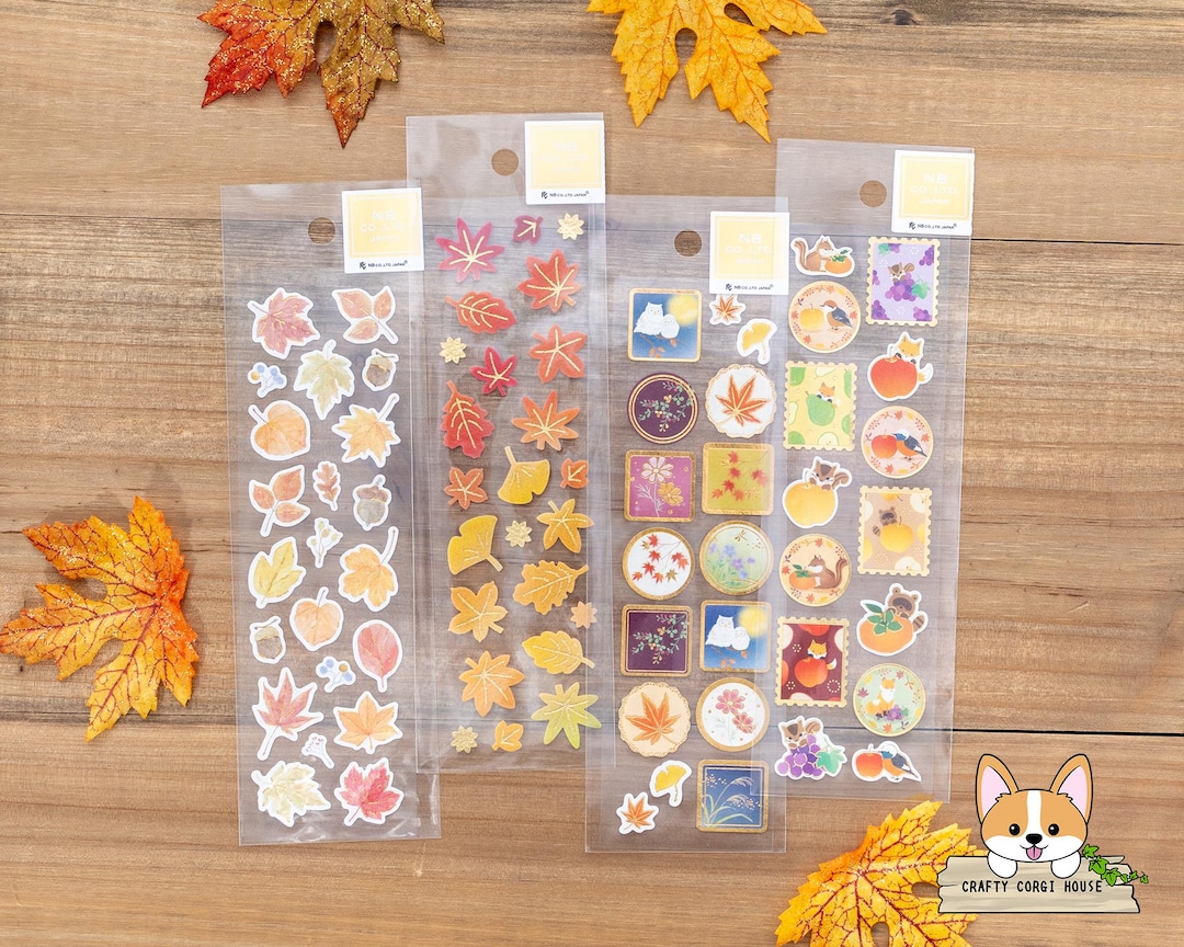 1 Sheet | NB | Fall Leaves Stickers | Autumn Leaf - Autumn Colors ...