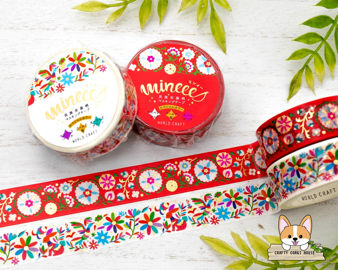 1 Roll | 15mm | World Craft | Folk Costume Pattern Mineee Gold Foil ...