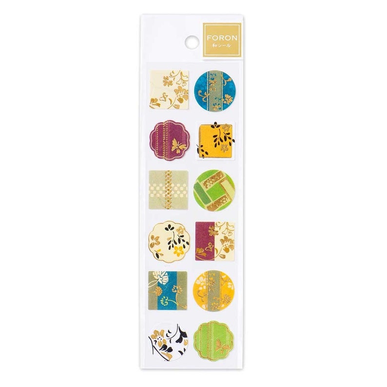 1 Sheet | NB | Japanese Style Gold Foil Unryu Paper Stickers | Kamon ...