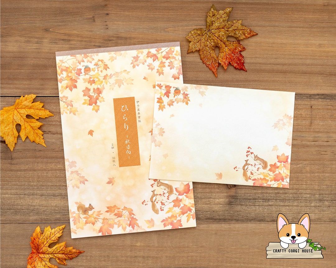 16 Sheets or 4 Envelopes | NB | AUTUMN LETTER Washi Writing Letter Pad ...