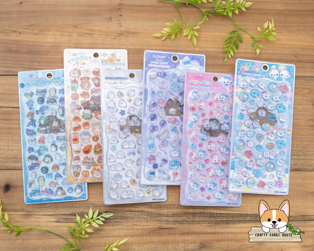 1 Sheet | Kamio | PUCHI DROP Gel Sticker | Fuwafuwa Sea Friends Gugu Yamuyamu Mellow Enaga ...