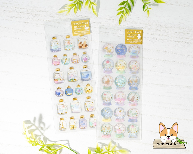 1 Sheet | Active | Drop Gold Foil With Glitter 3D Resin Stickers ...