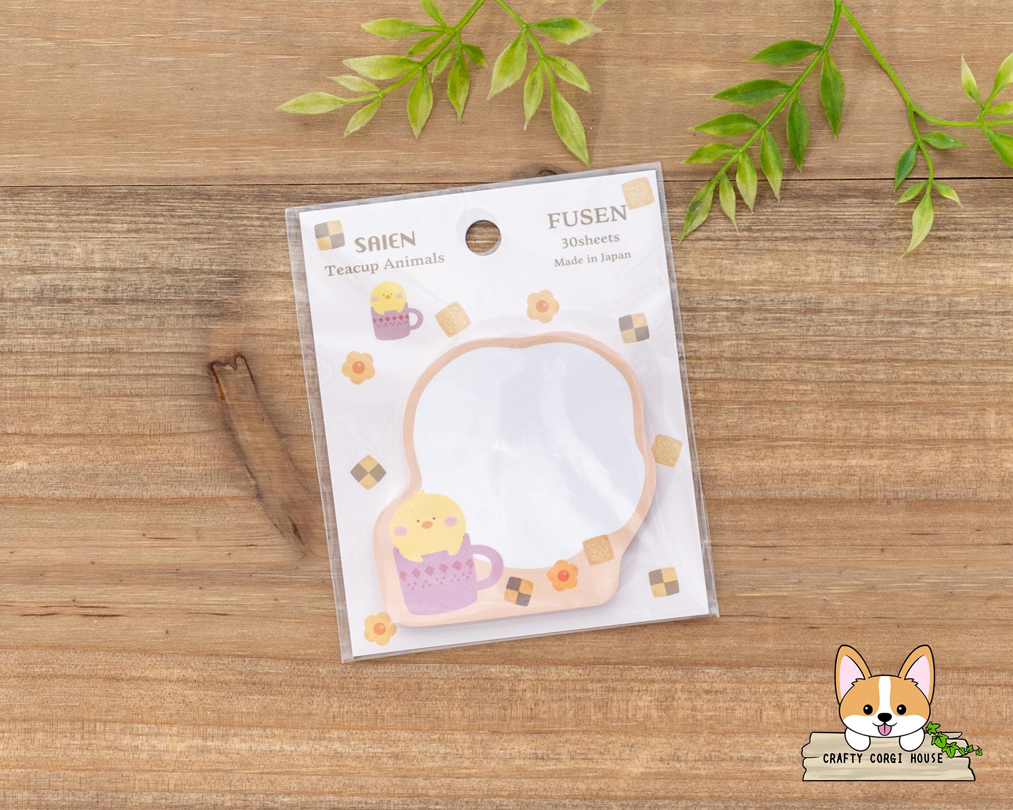 30 Sheets | Kamiiso SAIEN | TEACUP ANIMALS Die Cut Sticky Notes | Chick ...