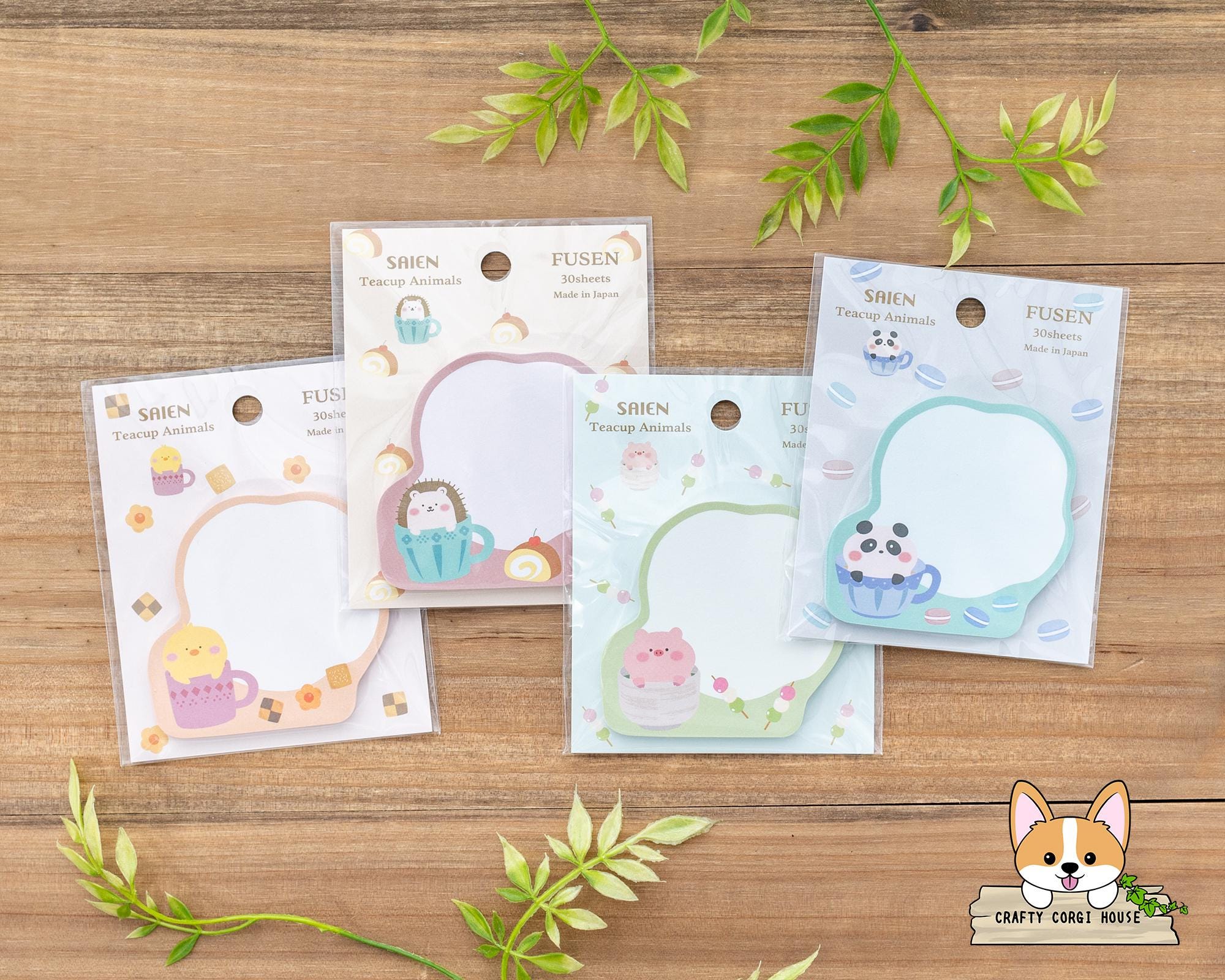 30 Sheets | Kamiiso SAIEN | TEACUP ANIMALS Die Cut Sticky Notes | Chick ...