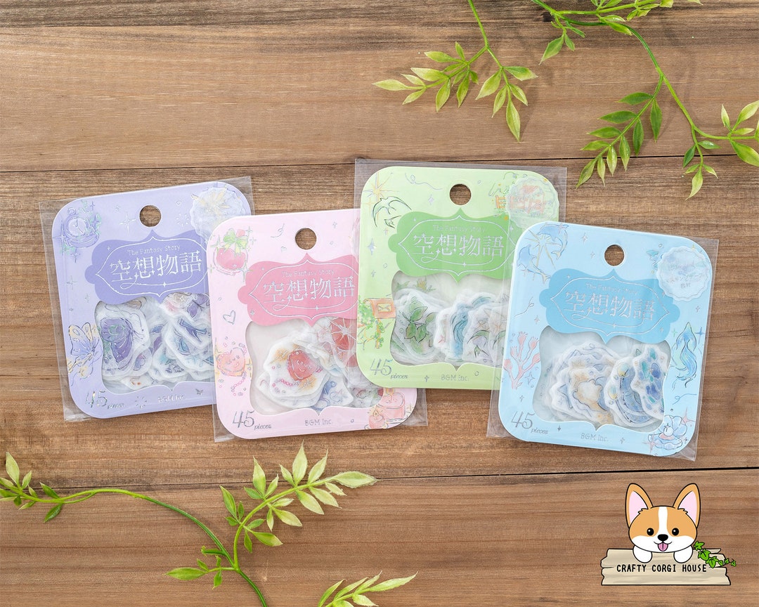 45 Pc | BGM | FANTASY STORY Iridescent Foil Die Cut Washi Stickers ...