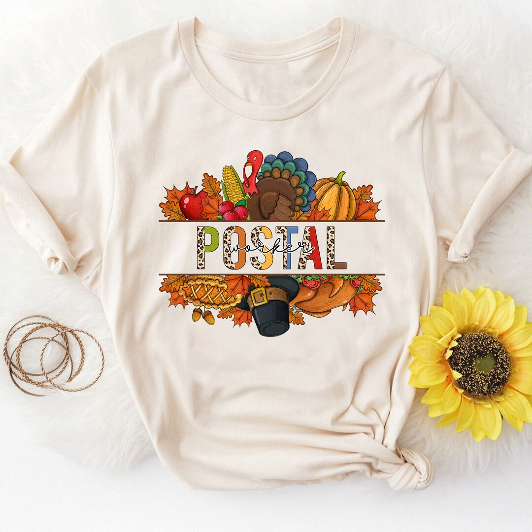 Thanksgiving Mail Lady Shirt, Fall Mail Lady Tee, Thankful Postal ...
