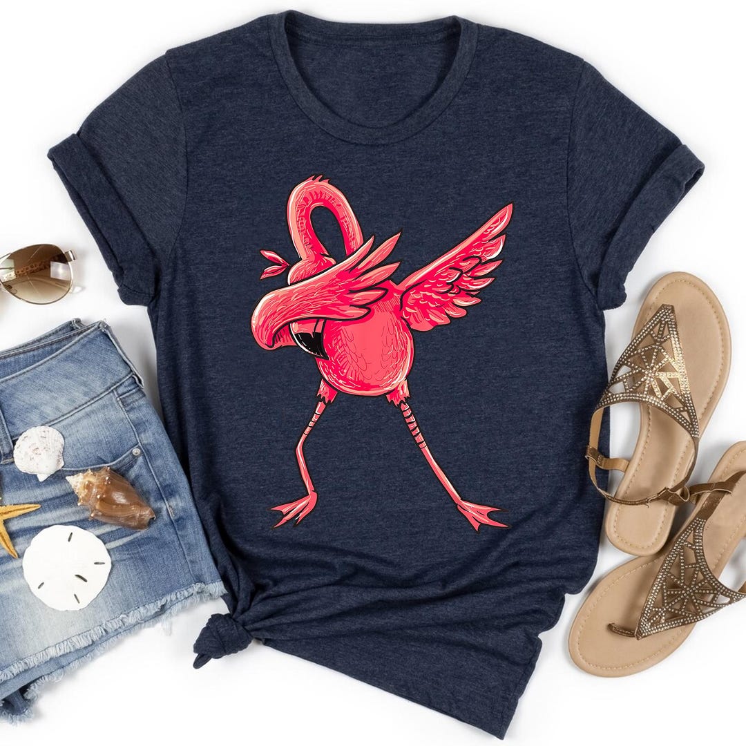 Dabbing Flamingo Shirt, Funny Dancing Flamingo Tee, Men Women Boys ...