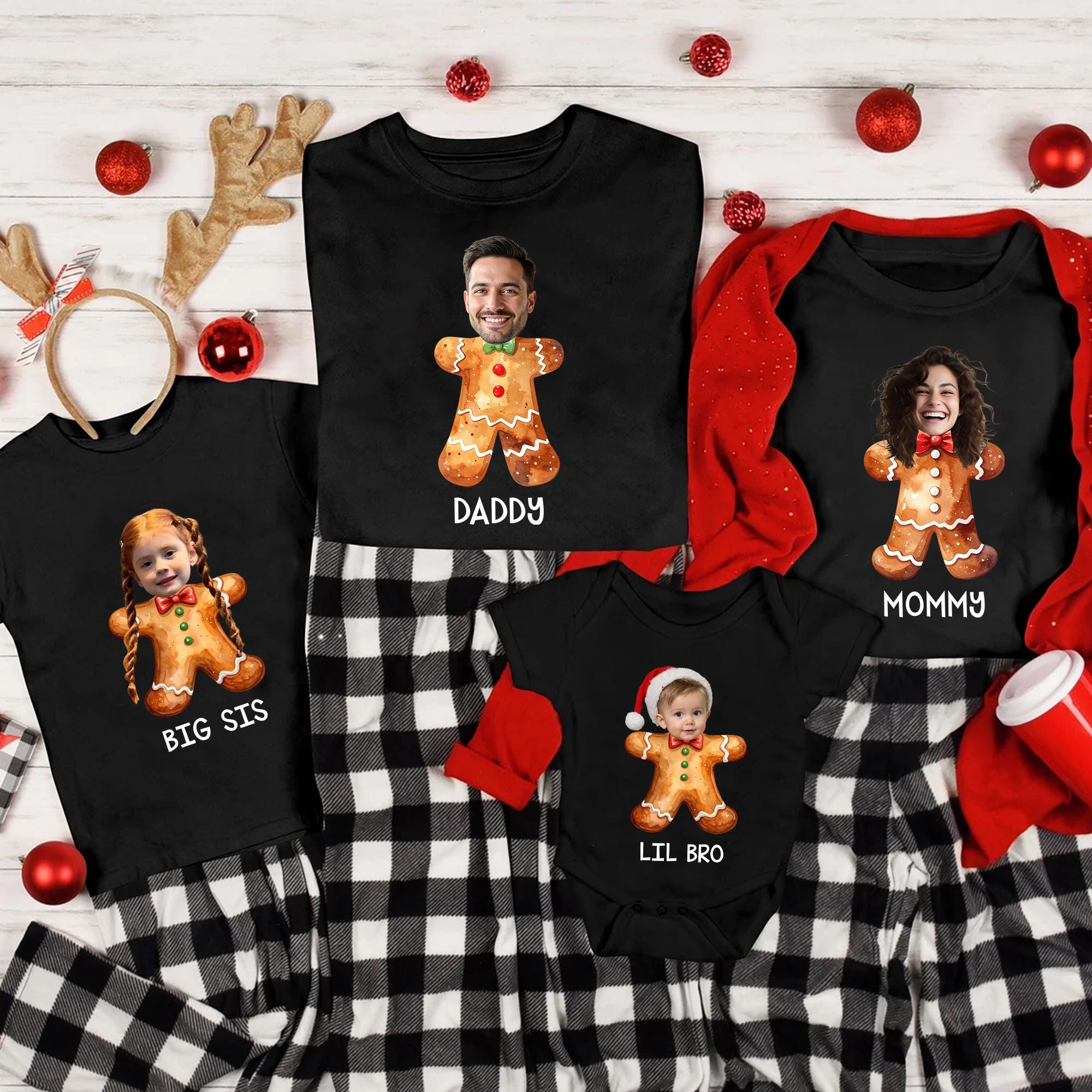 Gingerbread Family Christmas Shirts, Matching Family Xmas Tops ...