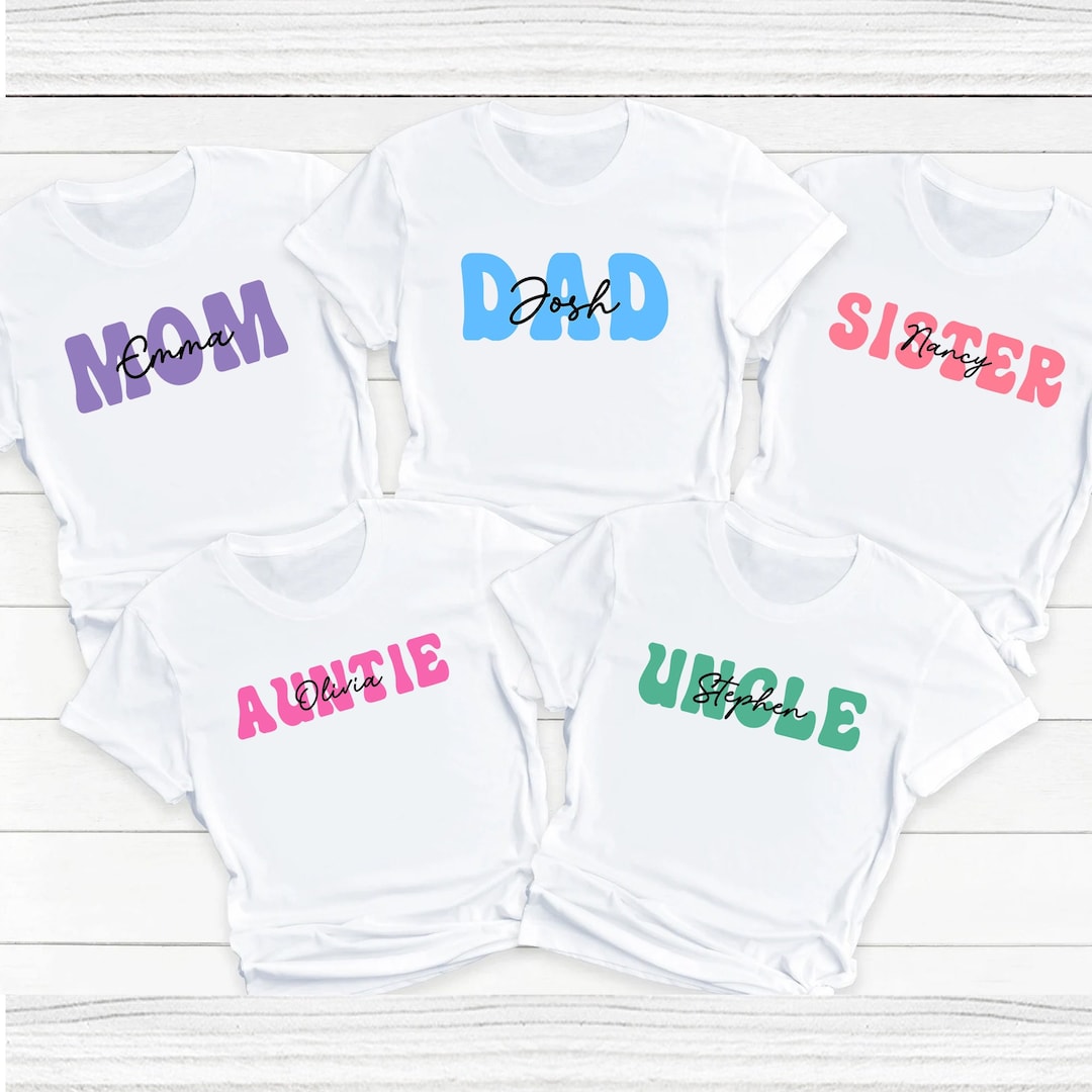 Custom Family Shirt With Their Names, Personalized Family Members Tee ...