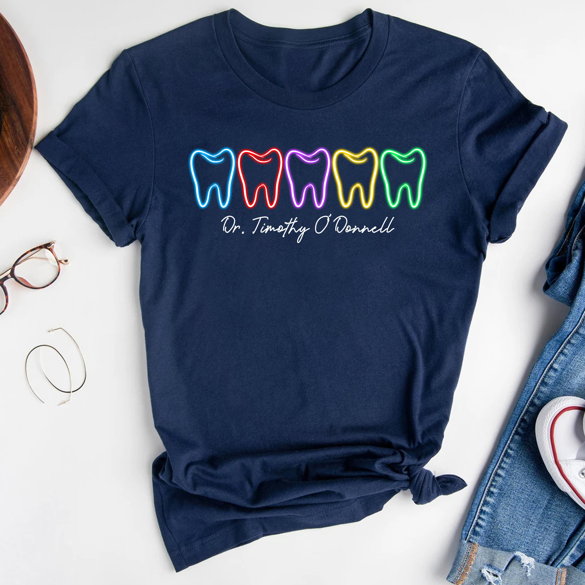 Custom Name Dental Tooth Shirt, Dentist Shirt, Custom Dentist Shirt ...