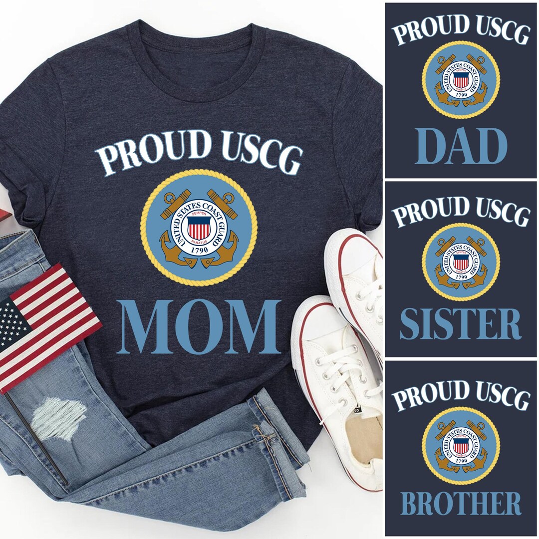 Proud USCG Mom Shirts With Any Title, Proud US Coast Guard Mom Tee ...