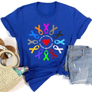 Cancer Awareness T-shirt, Fight Cancer in All Colors Shirt, Cancer ...