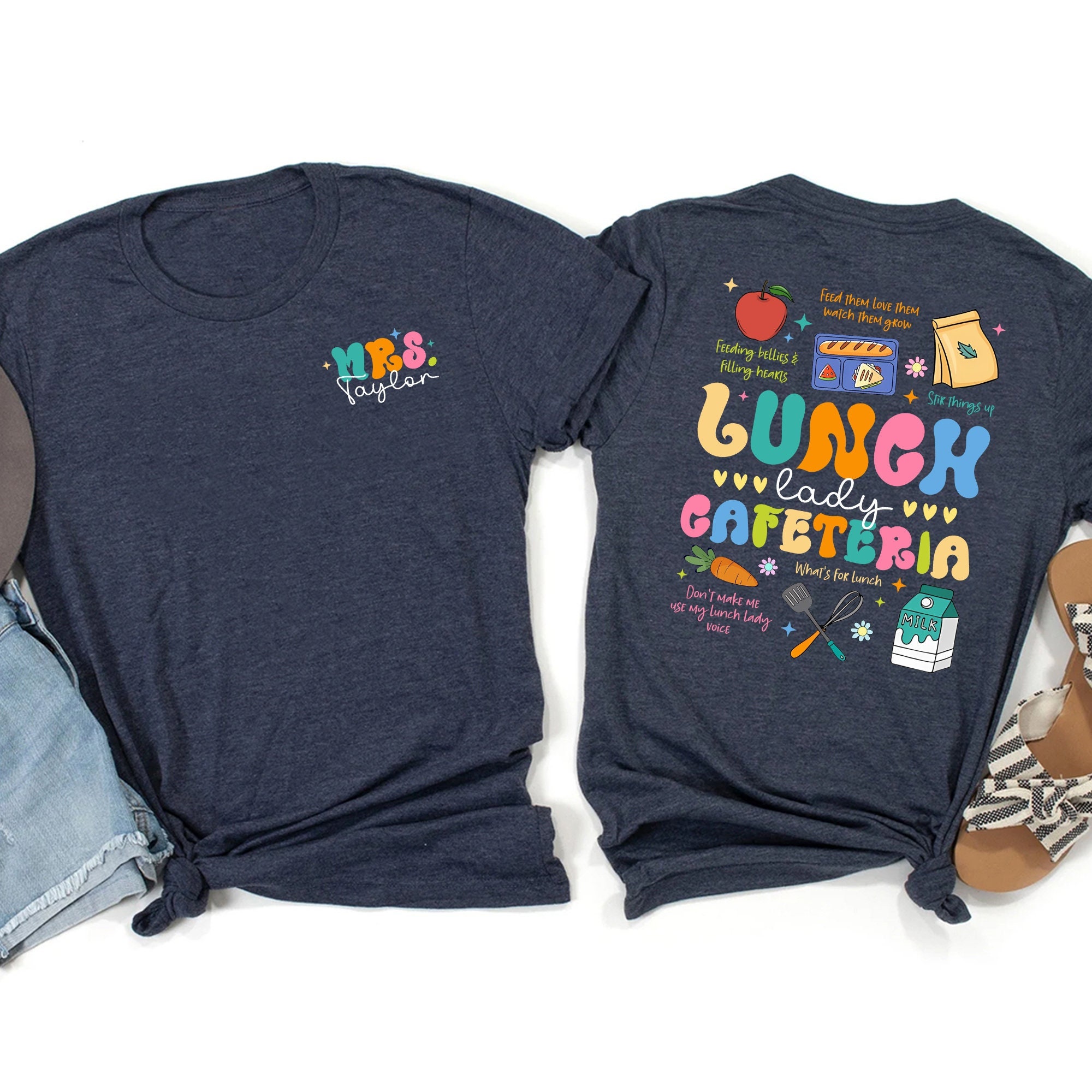 Personalized Lunch Lady Shirt, Lunch Lady Appreciation T Shirt, Food Service Lunch Lady Gift ...