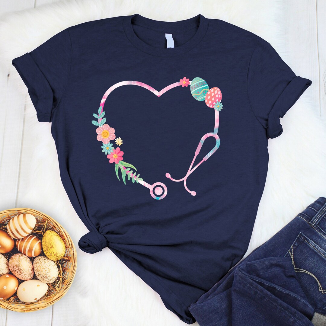 Heart Stethoscope Nursing Easter Shirt, Easter Nurse Shirt, Nursing ...