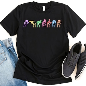 Sign Language T-shirt With Neon Color, Personalized Sign Language Shirt ...