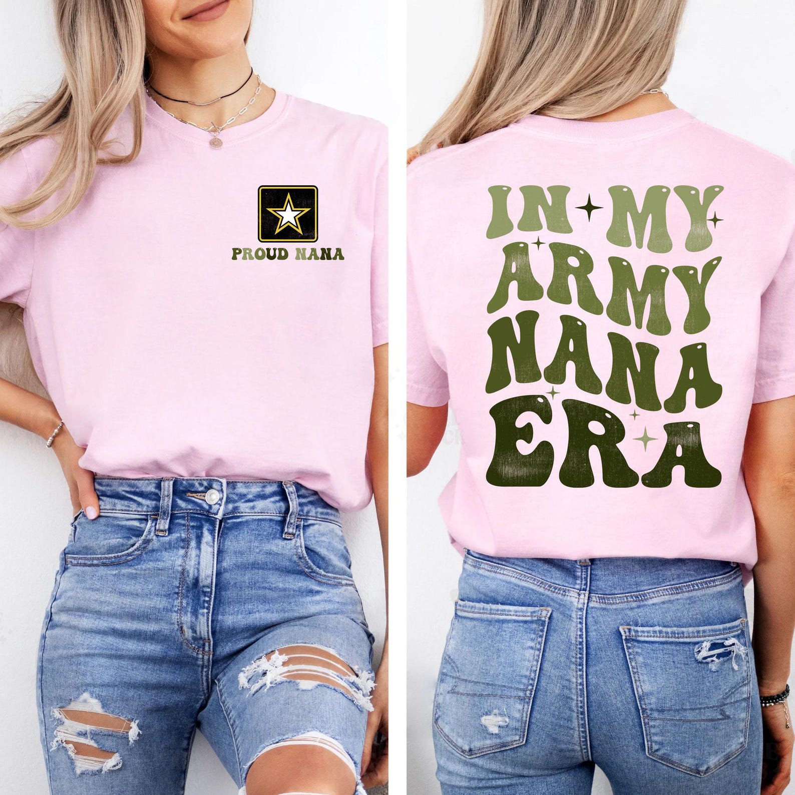 Proud Army Nana Shirts, in My Army Nana Era T Shirt, Military Grandma ...