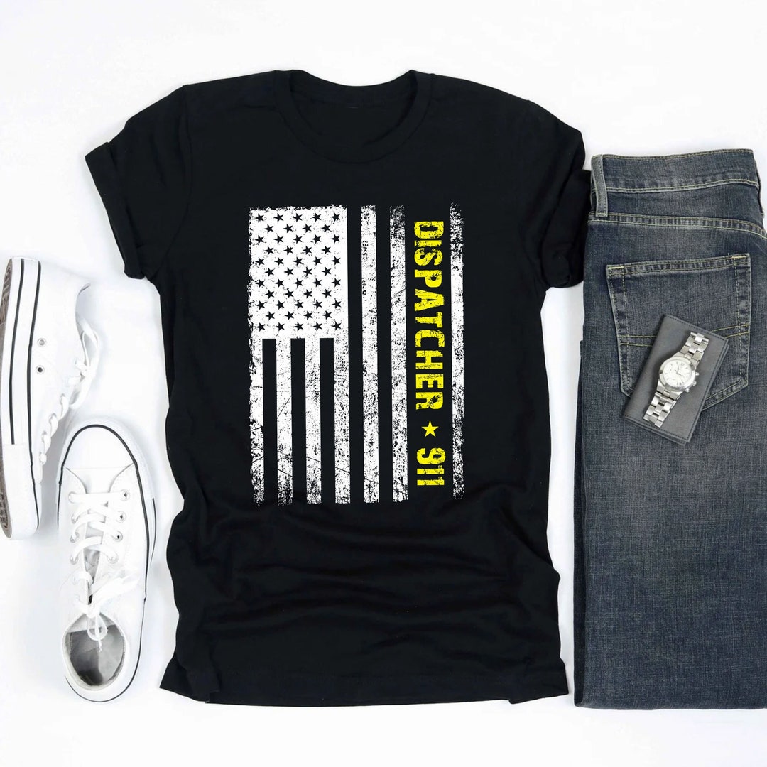 US American Flag 911 Dispatcher Shirt, Emergency Dispatcher T-shirt ...