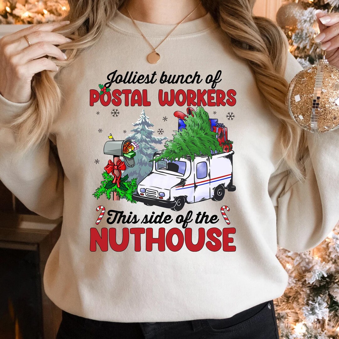Jolliest Bunch of Postal Worker Shirt, Christmas Postal Worker Shirt ...