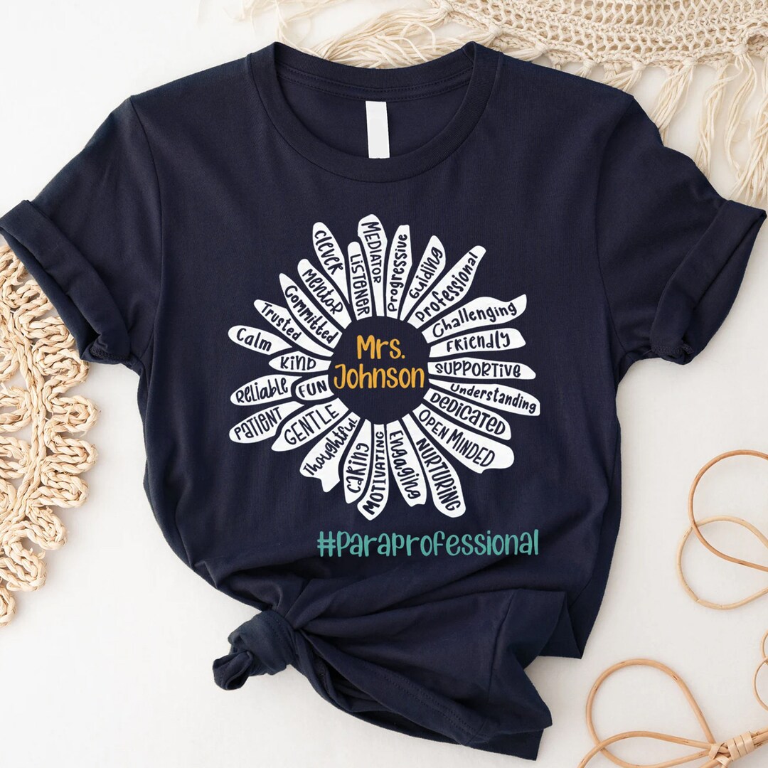 Personalized Para Name Shirt, Cute Paraprofessional Tee, Para Teacher T ...