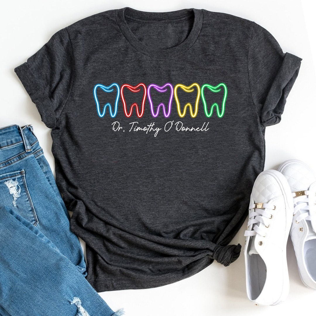 Custom Name Dental Tooth Shirt, Dentist Shirt, Custom Dentist Shirt ...
