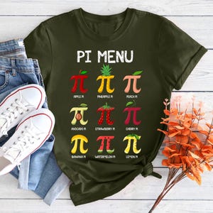 Happy Pi Day Math Teacher Shirt, Pi Menu Math Teacher Gifts, Pi Symbol ...