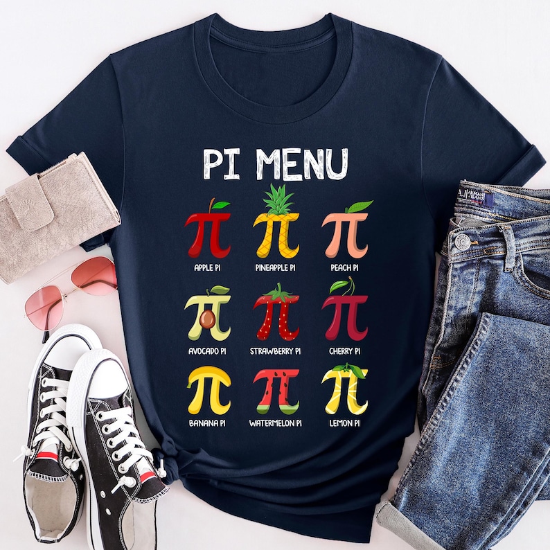 Happy Pi Day Math Teacher Shirt, Pi Menu Math Teacher Gifts, Pi Symbol ...