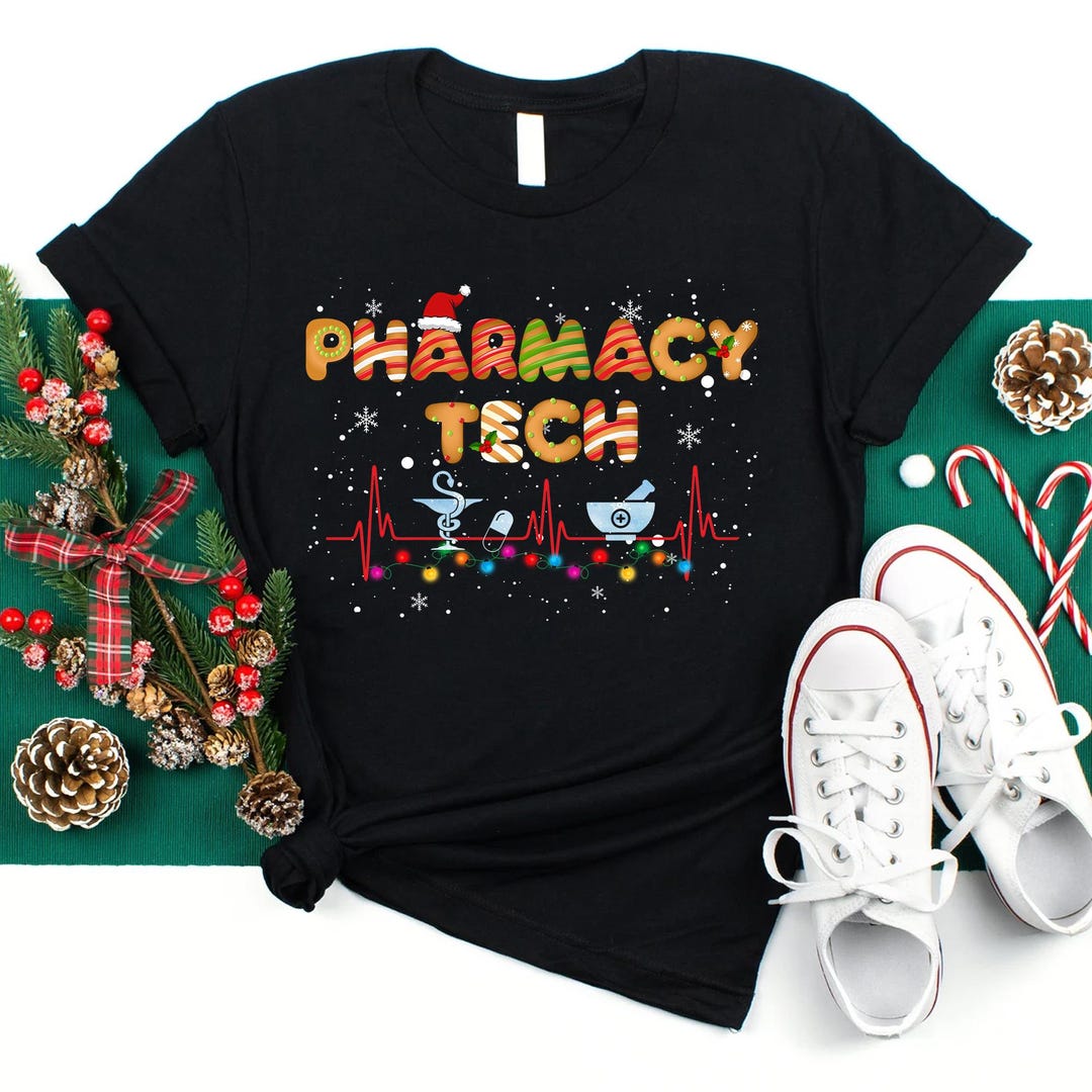Merry Christmas Pharmacy Tech Shirt, Christmas Pharmacy Technician ...