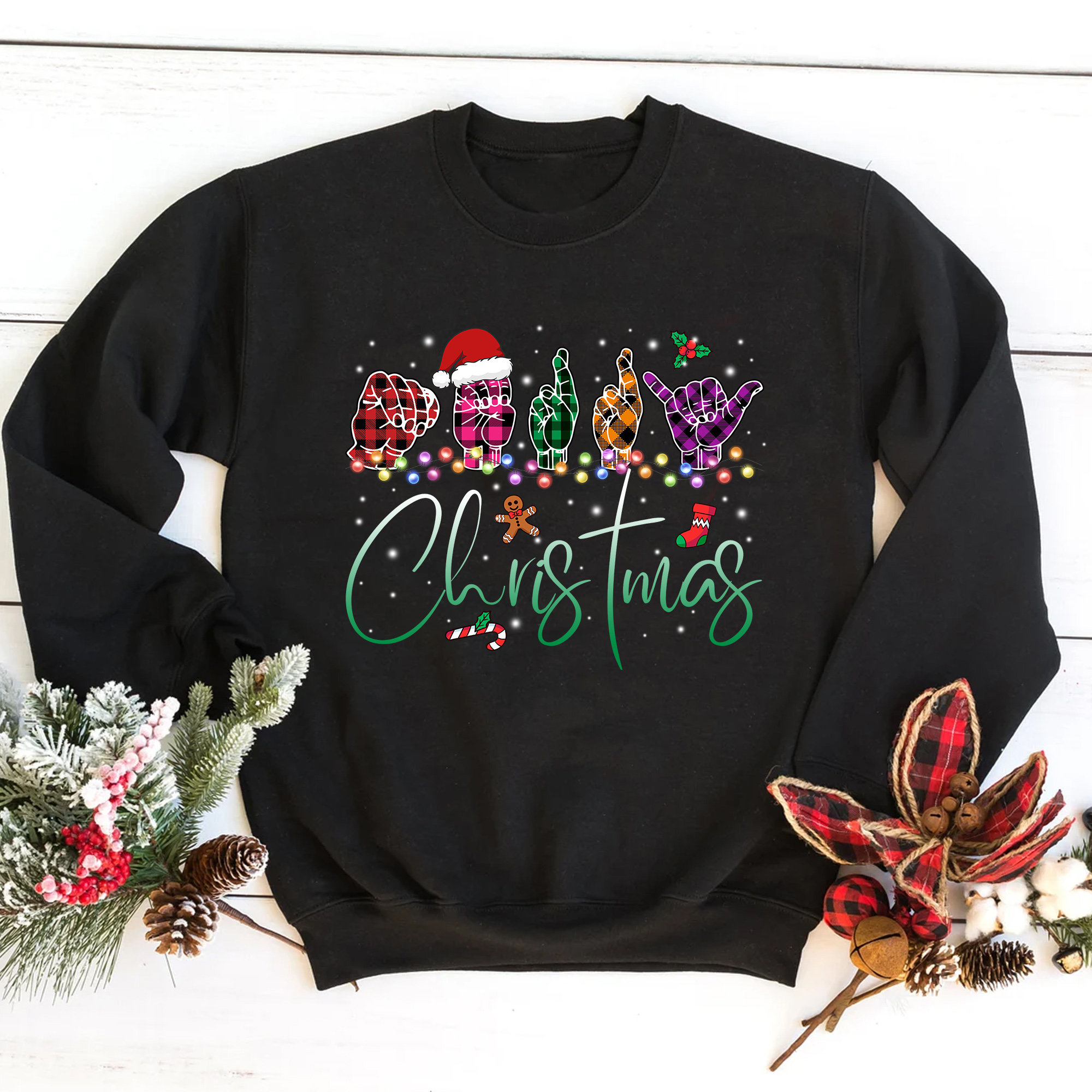 ASL Christmas Buffalo Plaid Shirt ASL Christmas Shirt Sign - Etsy