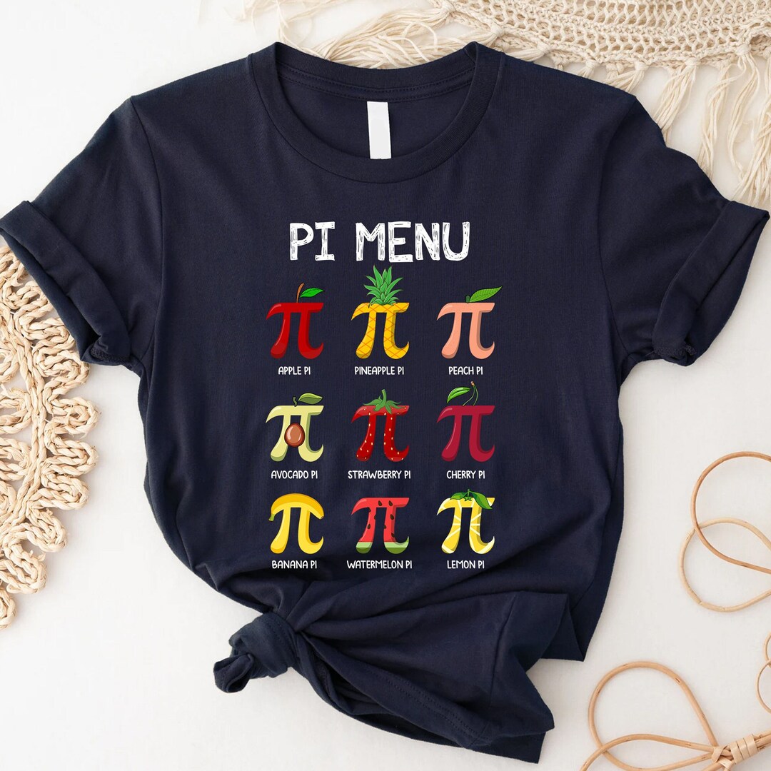 Happy Pi Day Math Teacher Shirt, Pi Menu Math Teacher Gifts, Pi Symbol ...