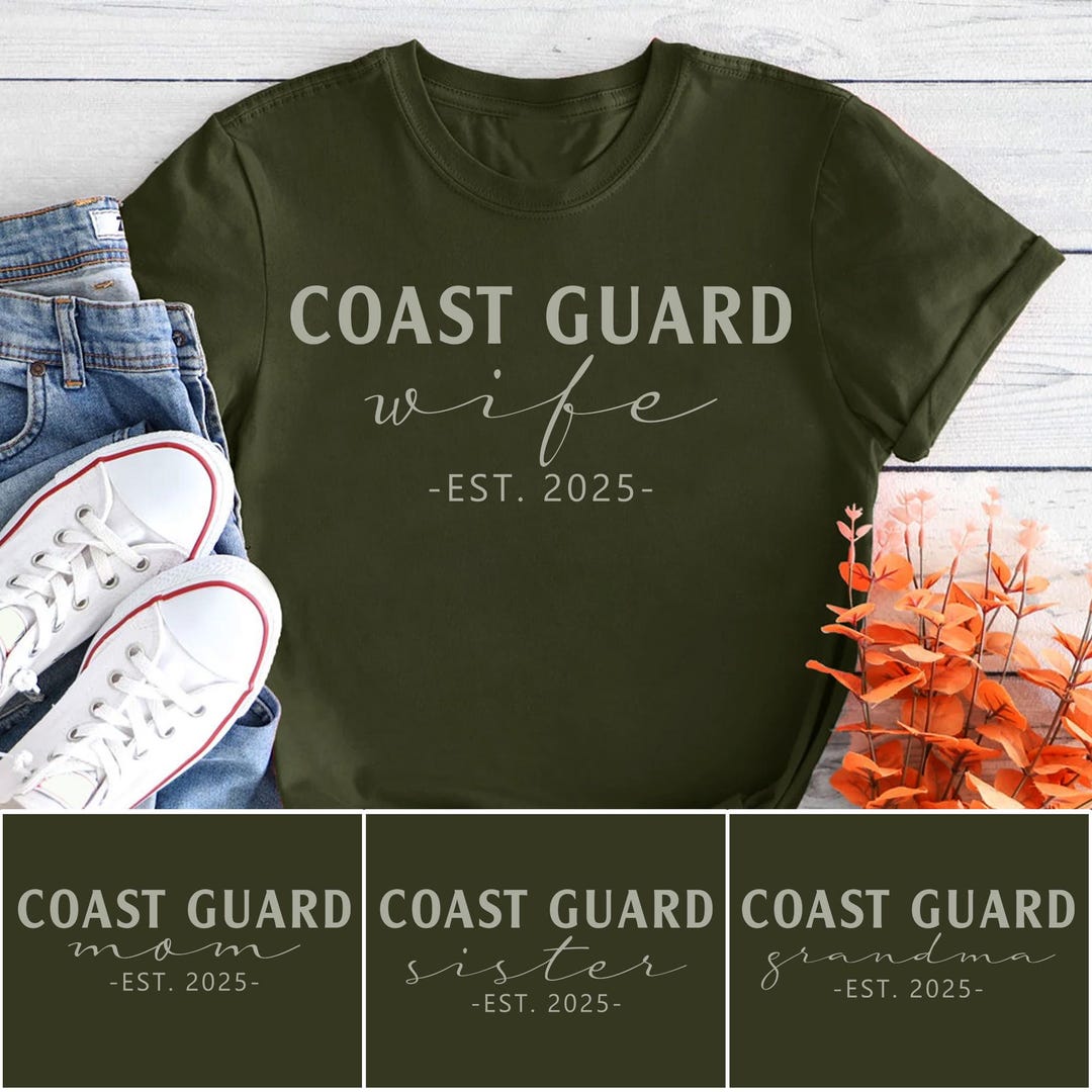 Custom Coast Guard Wife Mom Sister Grandma Shirts, Proud Coastie Family ...
