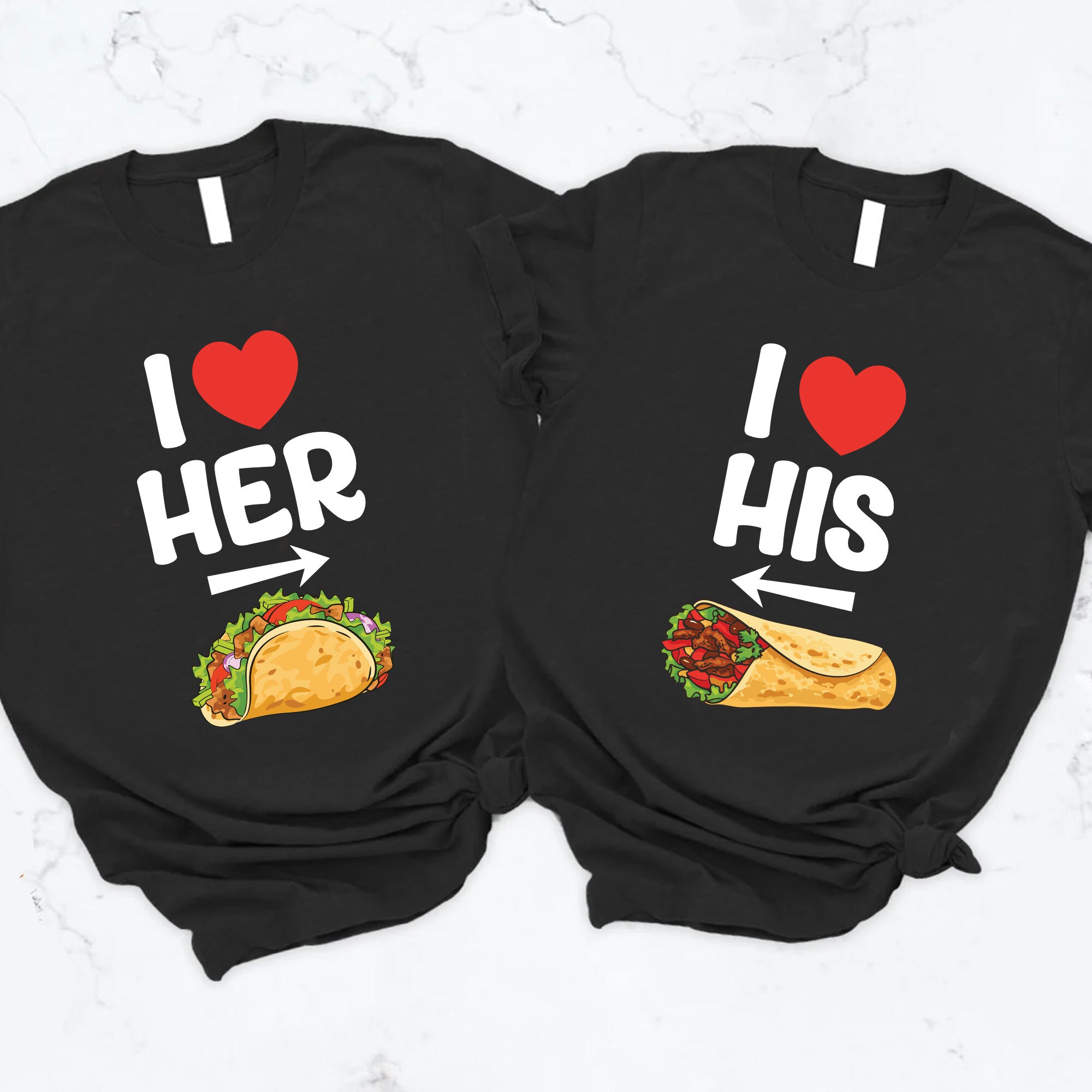 Matching Couple Cinco De Mayo Shirt, I Love Her Tacos & I Love His ...