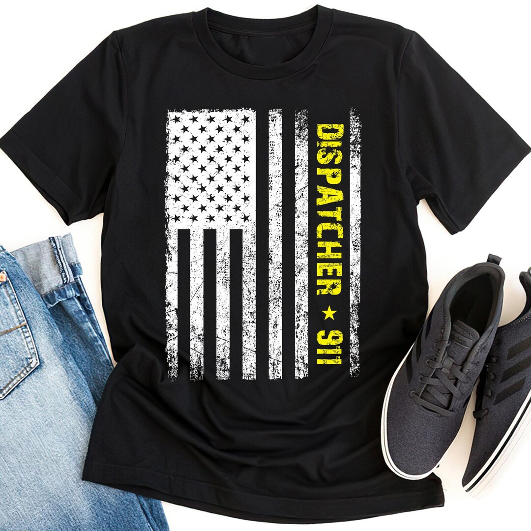 US American Flag 911 Dispatcher Shirt, Emergency Dispatcher T-shirt ...