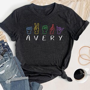 Personalized Sign Language Shirt, Custom Name Sign Language Shirt, ASL ...