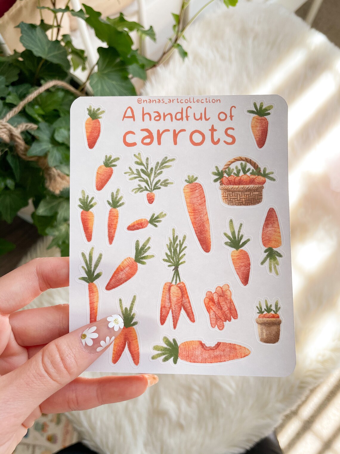 CARROT full sticker sheet garden sticker sticker sheet | Etsy
